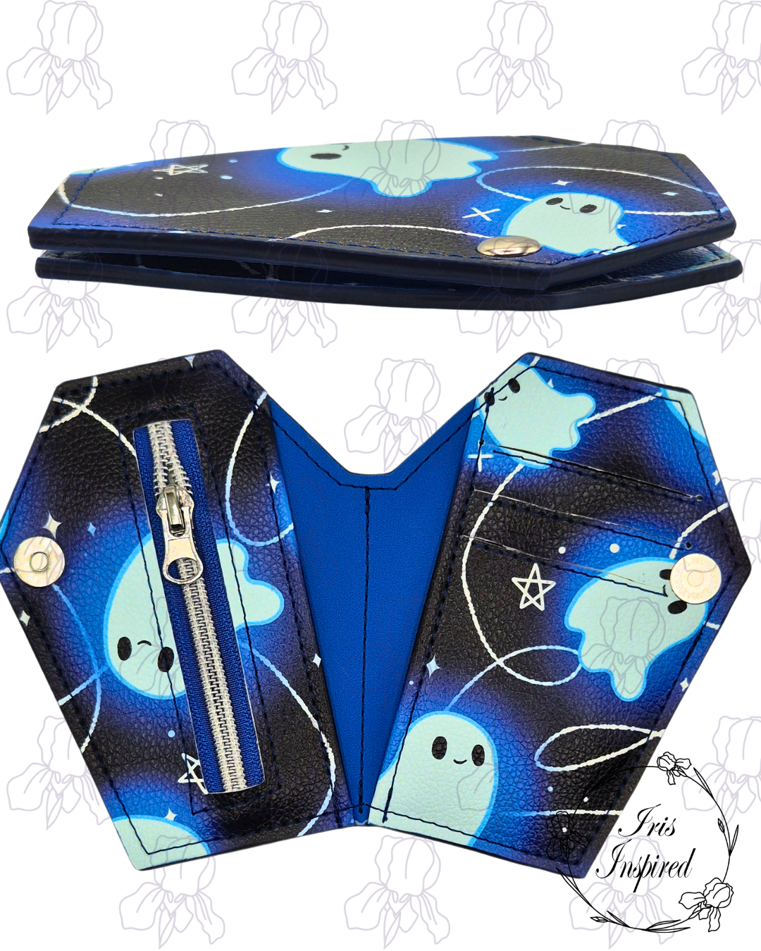 Ghost String Light Small Bi-fold Coffin Wallet | Iris Inspired